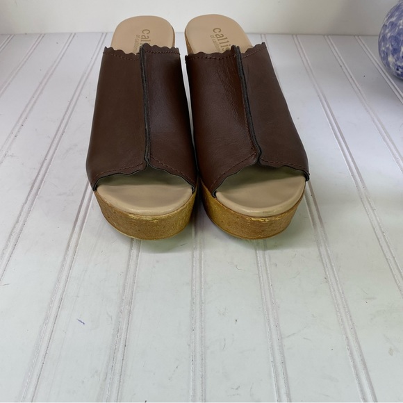 Callisto | Shoes | Callisto Brown Faux Leather Platform Wedge Slide ...